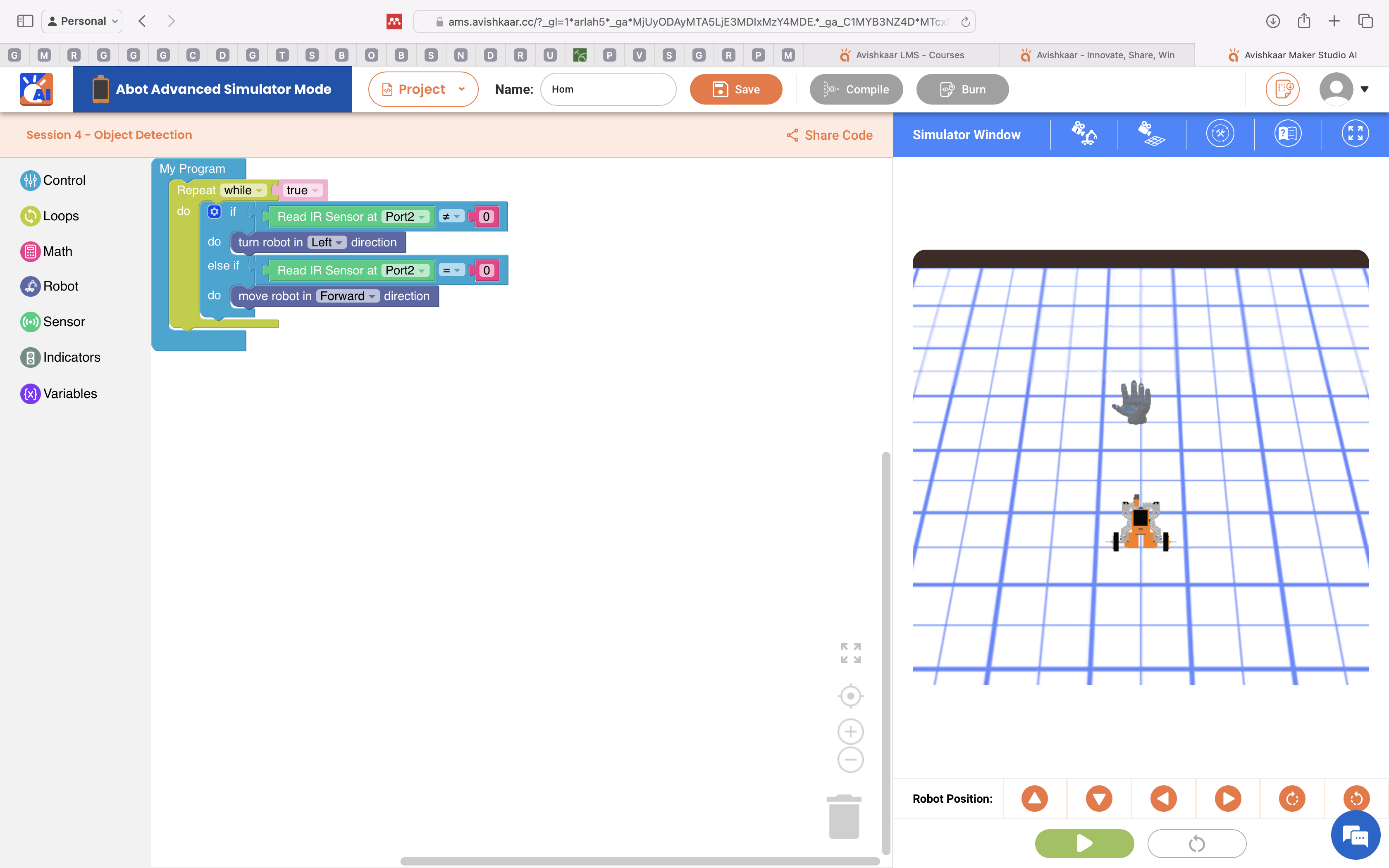Object Avoidance Simulation - Avishkaar Project