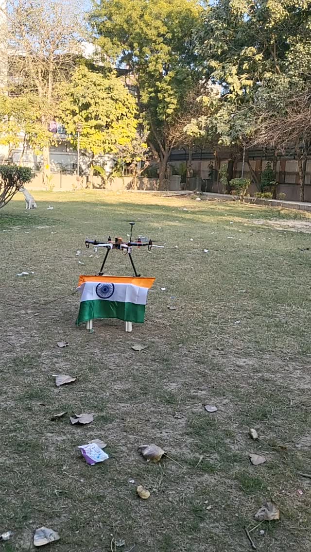 drone with flag and confetti blast - Avishkaar Project