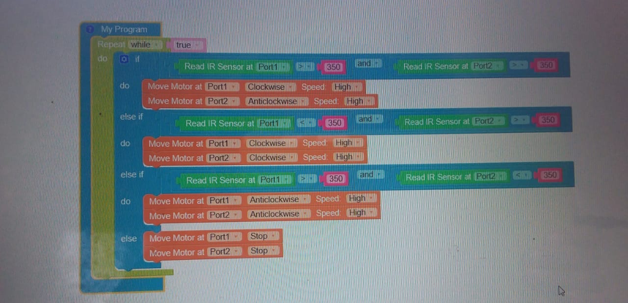 hand follower robot program and video - Avishkaar Project
